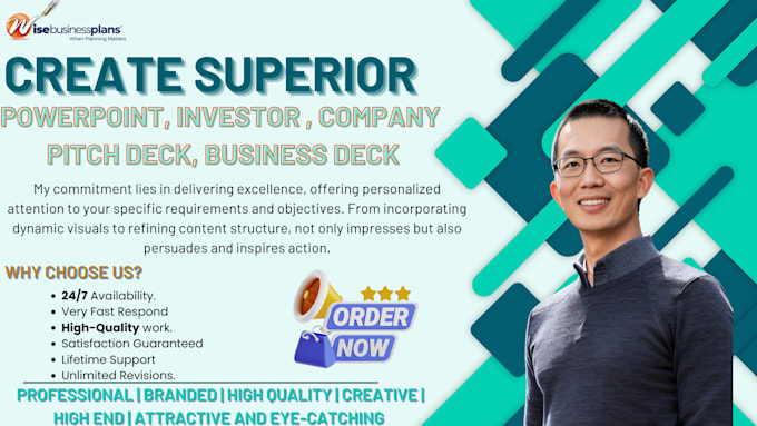 Create superior powerpoint presentation, investor pitch deck, business deck by Wisequest | Fiverr