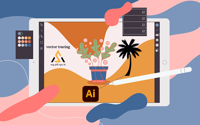 Convert your sketch to vector ai, eps, psd, svg, pdf, cdr