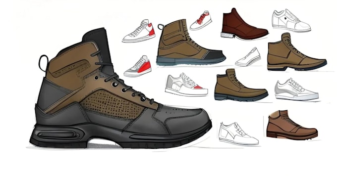 Design your 3d fashion shoe, leather shoe sneakers tech pack shoe ...