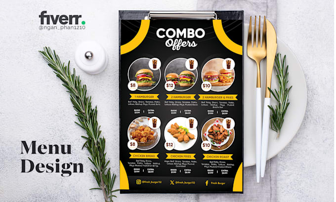 Design amazing editable restaurant menu, food price list by Ngan ...