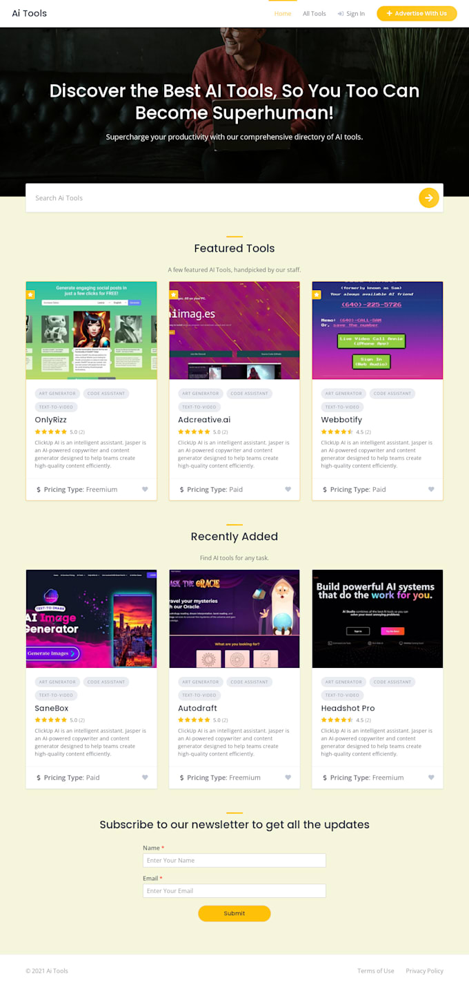 Create ai tools directory website using wordpress and wix by Vinay_mhabdi | Fiverr