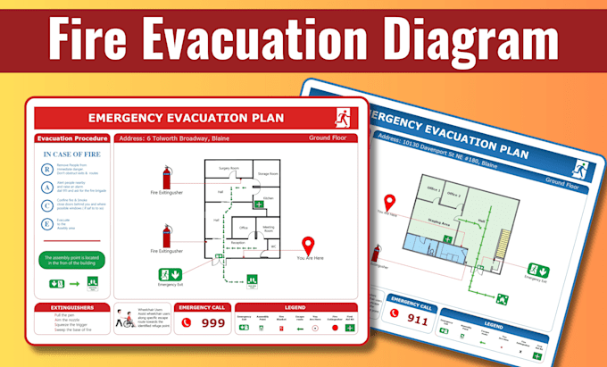 Design fire emergency evacuation map for your floor plan by ...
