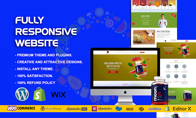 Create a responsive wordpress, wix site for a modern online presence by ...