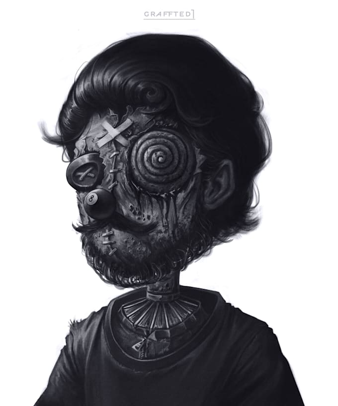 Draw you a portrait in junji ito style by Graffted1 | Fiverr