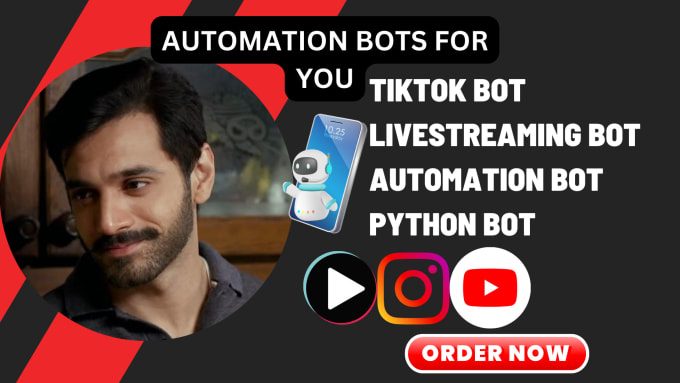 Develop automated tiktok bot, live streaming bot, automation bot ... Develop automated tiktok bot, live streaming bot, automation bot ...