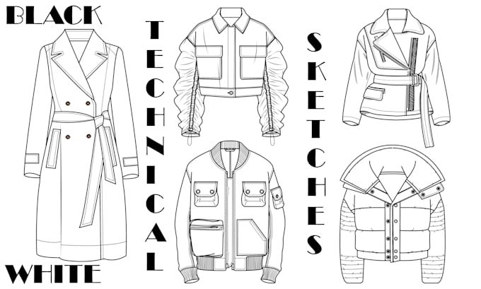Create fashion flat illustration, technical flat sketches by ...