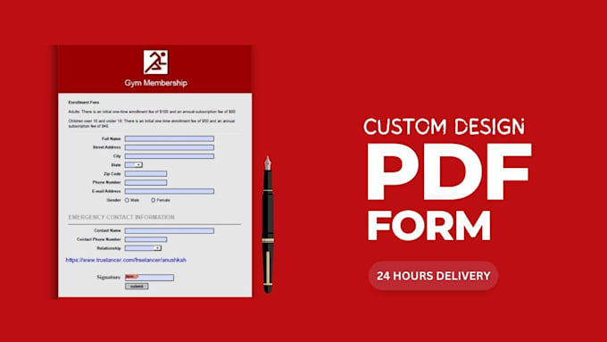 Design or recreate fillable pdf forms by Areej_hussain99 | Fiverr