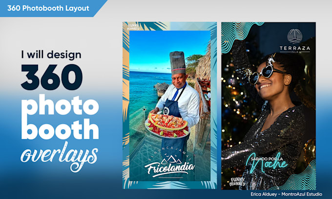 Design 360 photo booth overlays for any event by Montroazul | Fiverr