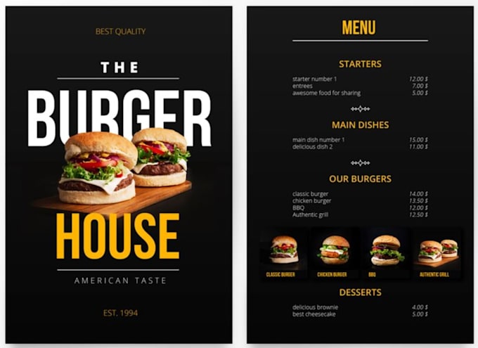 Create a menu or pricelist design for your business by Apollon_pulse ...