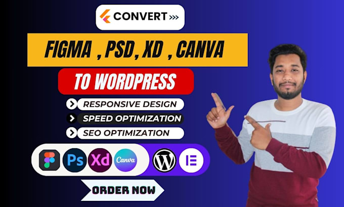Convert figma,xd,psd to wordpress website using elementorpro by ...