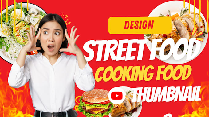 Design street food,cooking food thumbnail perfect by Antonyauswin | Fiverr