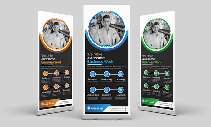 Design rool up signboard billboard yard sign design by Ismilon | Fiverr