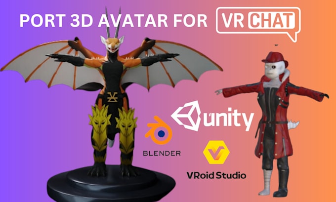 Model 3d avatars and outfits for vrchat, games with unity and blender ...