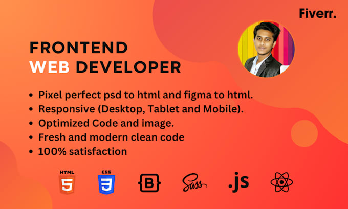 Do Responsive Html Css Javascript React Frontend Web Development By Thegetweb Fiverr