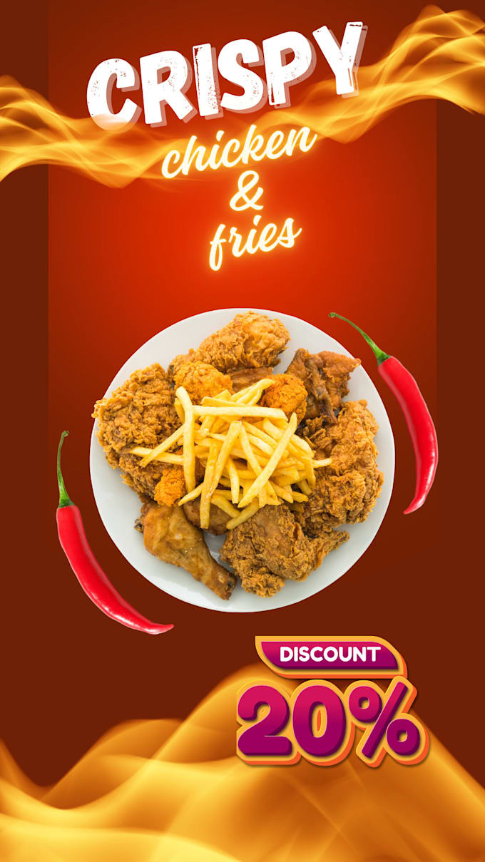 Create food advertisement posters for your brand by Huzefawaheed15 | Fiverr