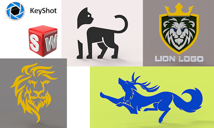 Convert 2d design into 3d logo with stl file and rendering images by ...