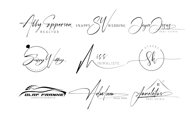Design handwritten, signature, scripted or cursive logo by B ...