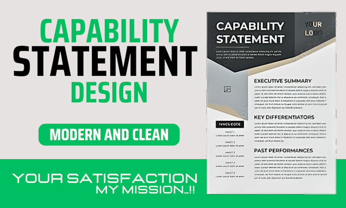 Write and design a clean federal government capability statement in ...