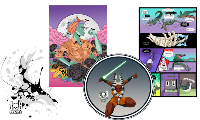 Digitally colour your artwork, comic page, character art by Js_comics ...