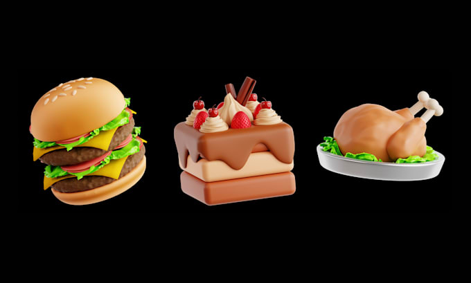 Make 3d icon foods illustration by Hoshistudioteam | Fiverr