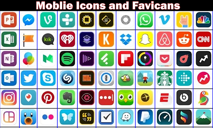 Design unique mobile icon, favicon, app icon, button and ios symbol ...