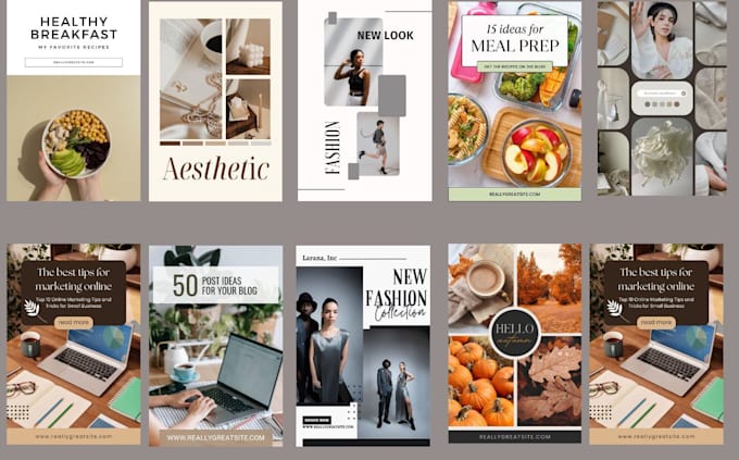 Design beautiful custom pinterest pins by Huzifabatti | Fiverr
