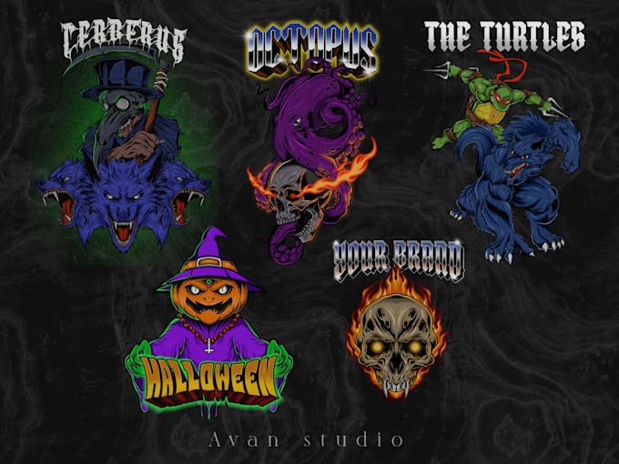 Draw detailed dark art and heavy metal horror illustration by ...