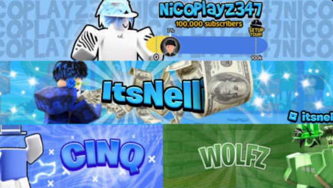 Make you a roblox youtube banner by Jordandoyle714 | Fiverr