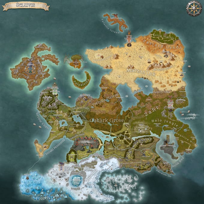 Create a custom fantasy world,continent,region map by Kulozo | Fiverr