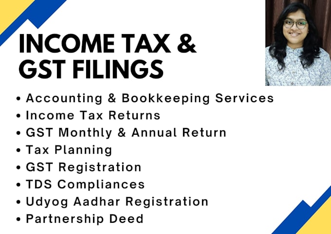 File your income tax returns and gst returns by Ca_harshali | Fiverr