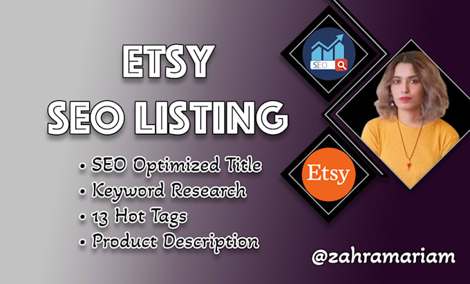 Do etsy seo product listing title, description, and tags by Zahramariam | Fiverr