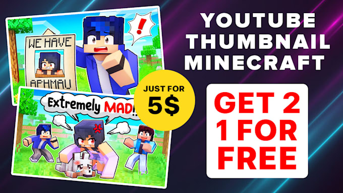 Make a professional 2 minecraft thumbnails for you by Nalodsn | Fiverr