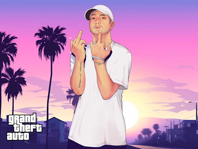 Draw gta style portrait from your photo by Semburats | Fiverr