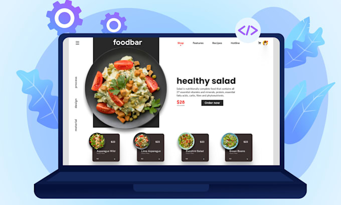 Design hero section, banner section, landing page, header section,ux ui ...