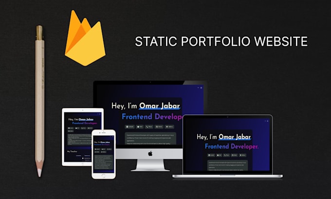 Create your static portfolio website and host it in firebase hosting by Jabaromar | Fiverr
