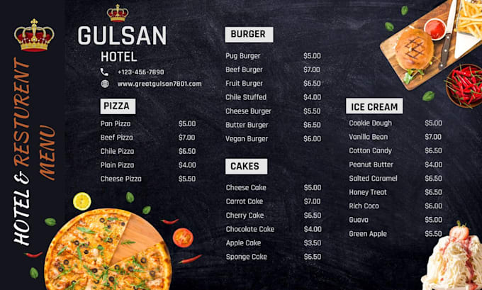 Design amazing modern menu card for your hotel or restaurant by Rekha ...