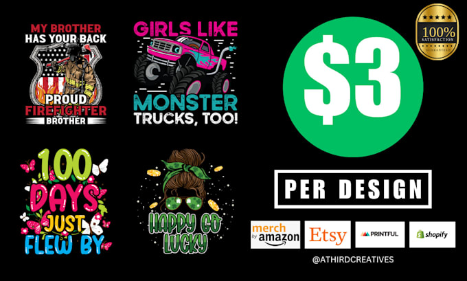 Make custom bulk typography with vector t shirt design for merch by ...