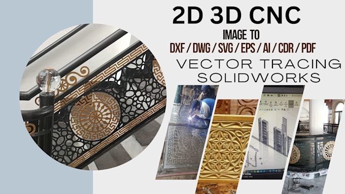 Do industrial cnc drawing, dxf file for cnc laser cutting, engraving, svg by Uniqueengineeri ...