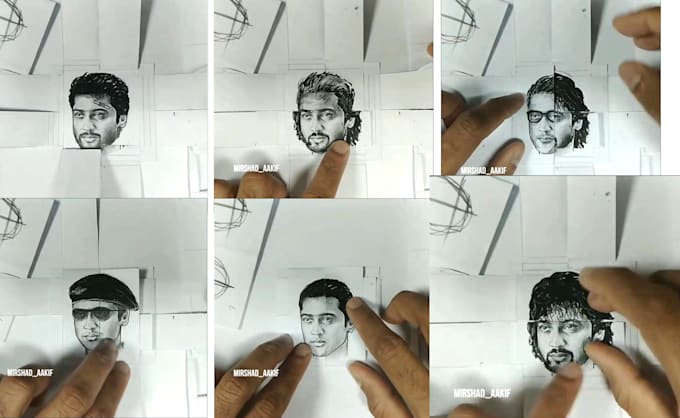 Draw flip portrait drawings by Artisticblog | Fiverr