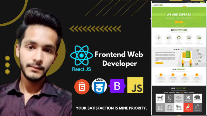 Be Your Front End Web Developer Using Html Css Bootstrap Javascript React By Itxmughalzada