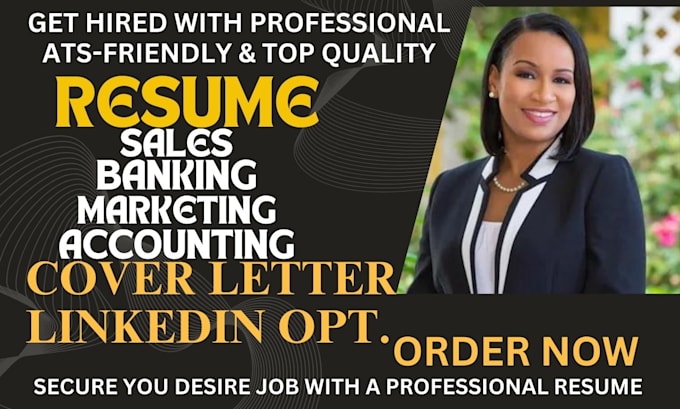 Write ats standard sales, tech, banking, finance, ceo, sdr, marketing ...