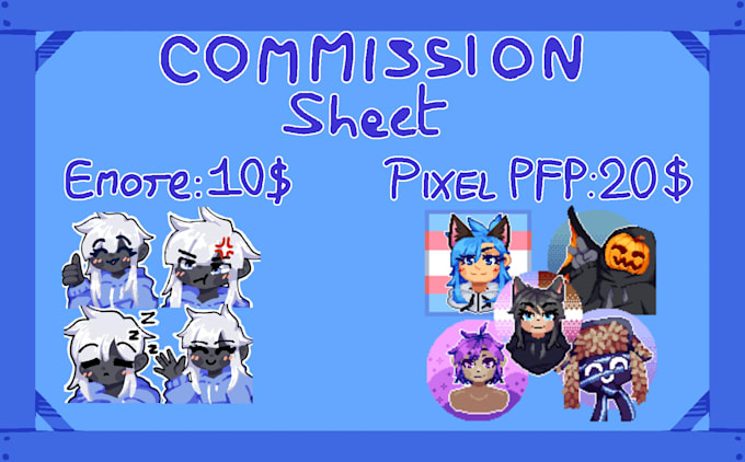 Draw chibi emotes and pfps by Claraaubertin | Fiverr