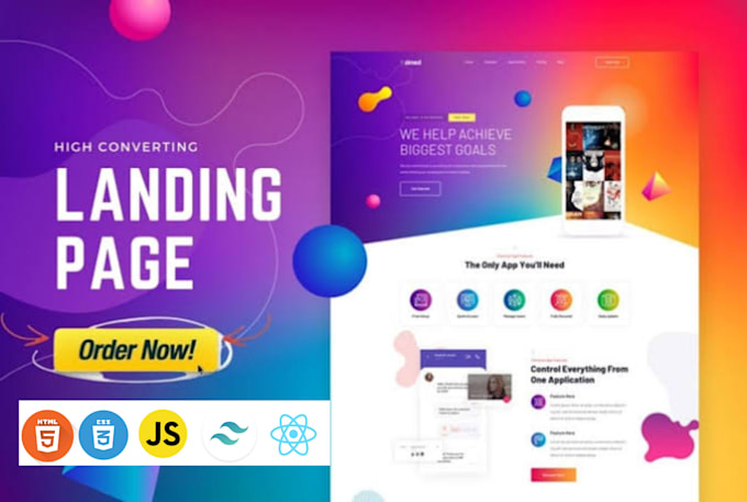 Develop responsive react landing pages with html, css by Devnasfam | Fiverr