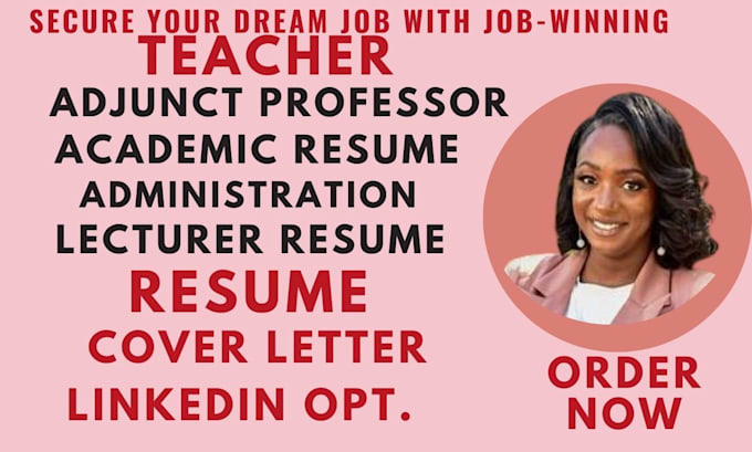 Craft perfect your teacher resume, adjunct professor, lecturer resume by Becky_universe | Fiverr