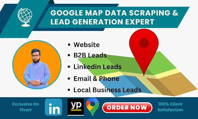 Do google maps data scraping, lead generation with email by Nazrul_razu | Fiverr