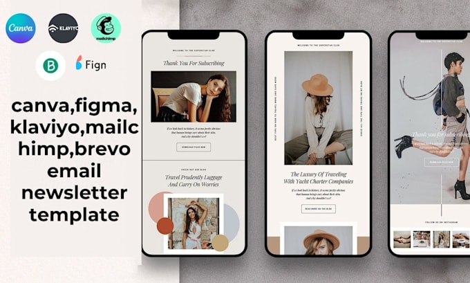 Design canva,figma,mailchimp,klaviyo,brevo email newsletter template in 24 hours by Harvey ...