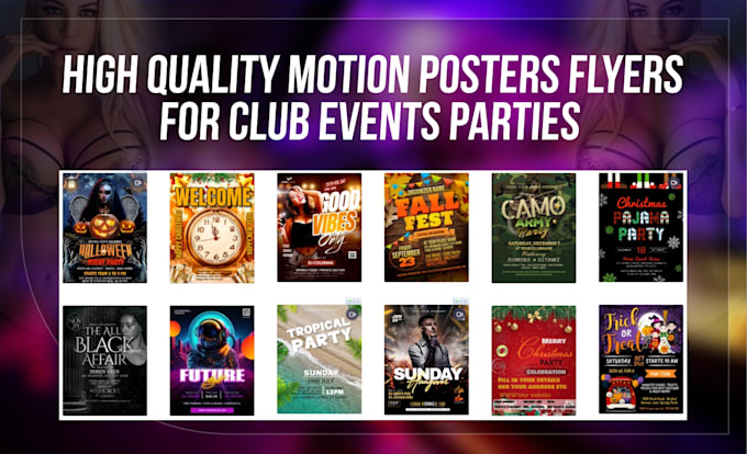 Create animation motion poster flyer events, party club by Nickshot_yt | Fiverr