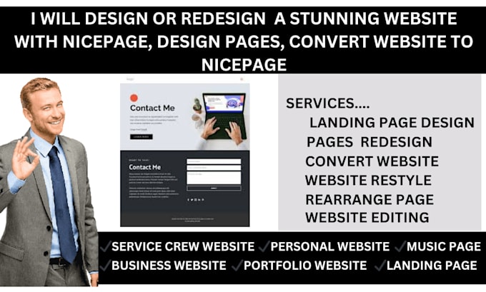 Design nicepage website, redesign nicepage, convert website, landing ... Design nicepage website, redesign nicepage, convert website, landing ...