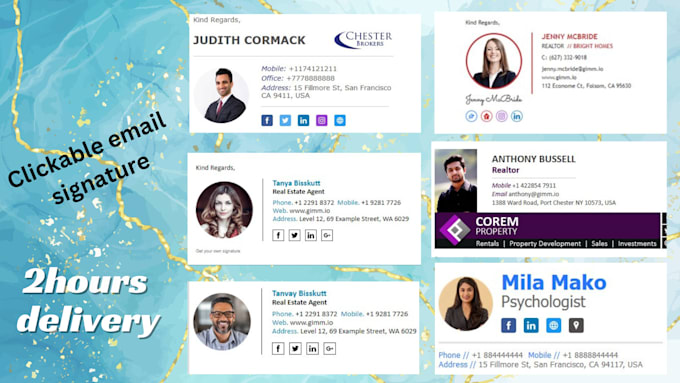 Create eye catchy clickable html email signature by Anabiyamegh | Fiverr