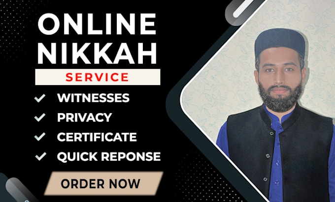 Do online nikkah, conduct islamic marriage as imam nikah by Hafiz_sohaib104 | Fiverr